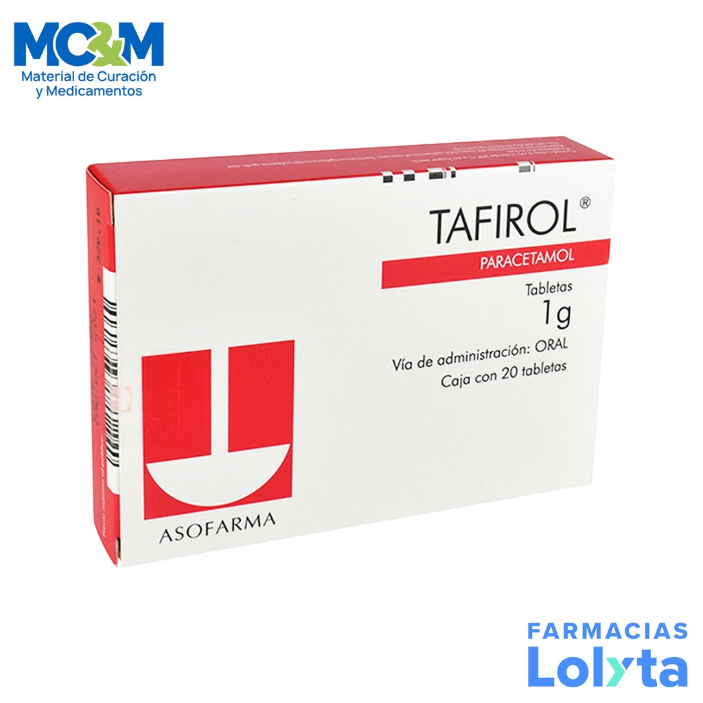 TAFIROL 1G C/20 TAB PARACETAMOL LAB ASOFARMA | Website Farmacias Lolyta